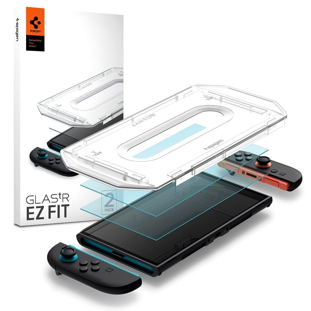SPIGEN TEMPERED GLASS NINTENDO SWITCH 2 GLAS.TR "EZ FIT" 2-PACK CLEAR ...